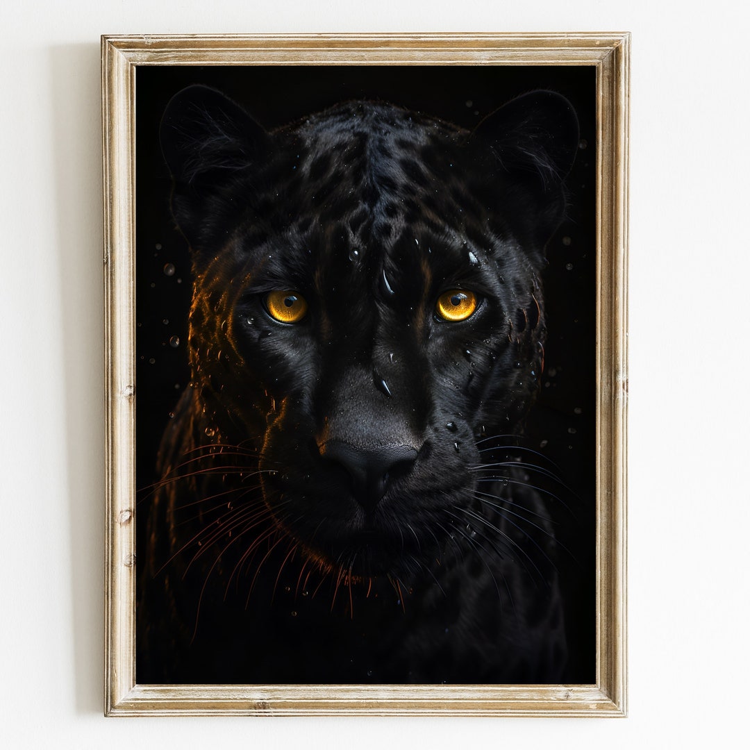 Black Panther Wall Art, Black Panther Print, Panther Printed Home Decor ...