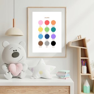 Educational Colors Poster, Printable Colors Wall Art, Colours Classroom ...