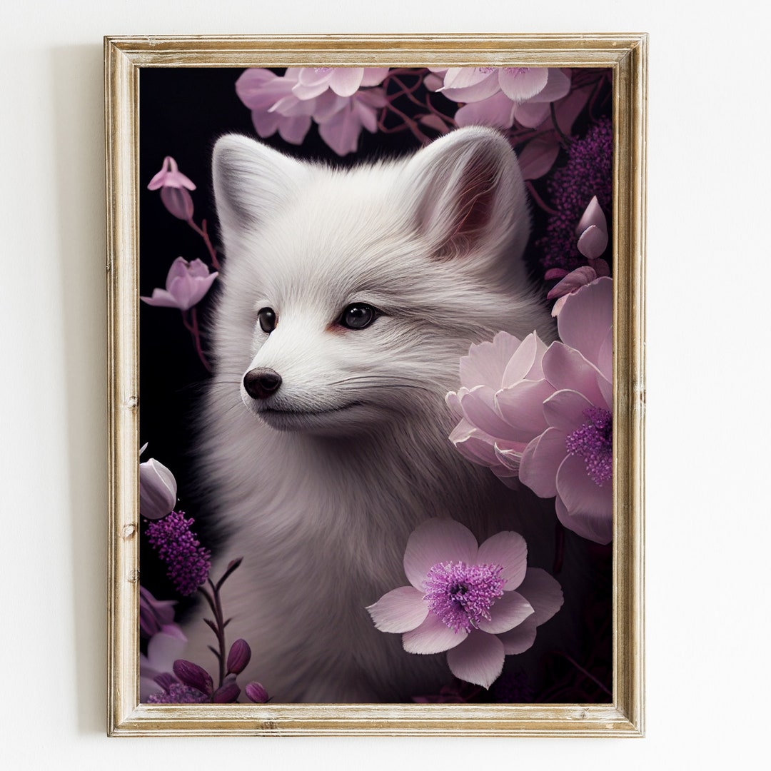 Arctic Fox Wall Art Fox Print Wall Art Fox Wall Decor Fox Abstract Wall ...