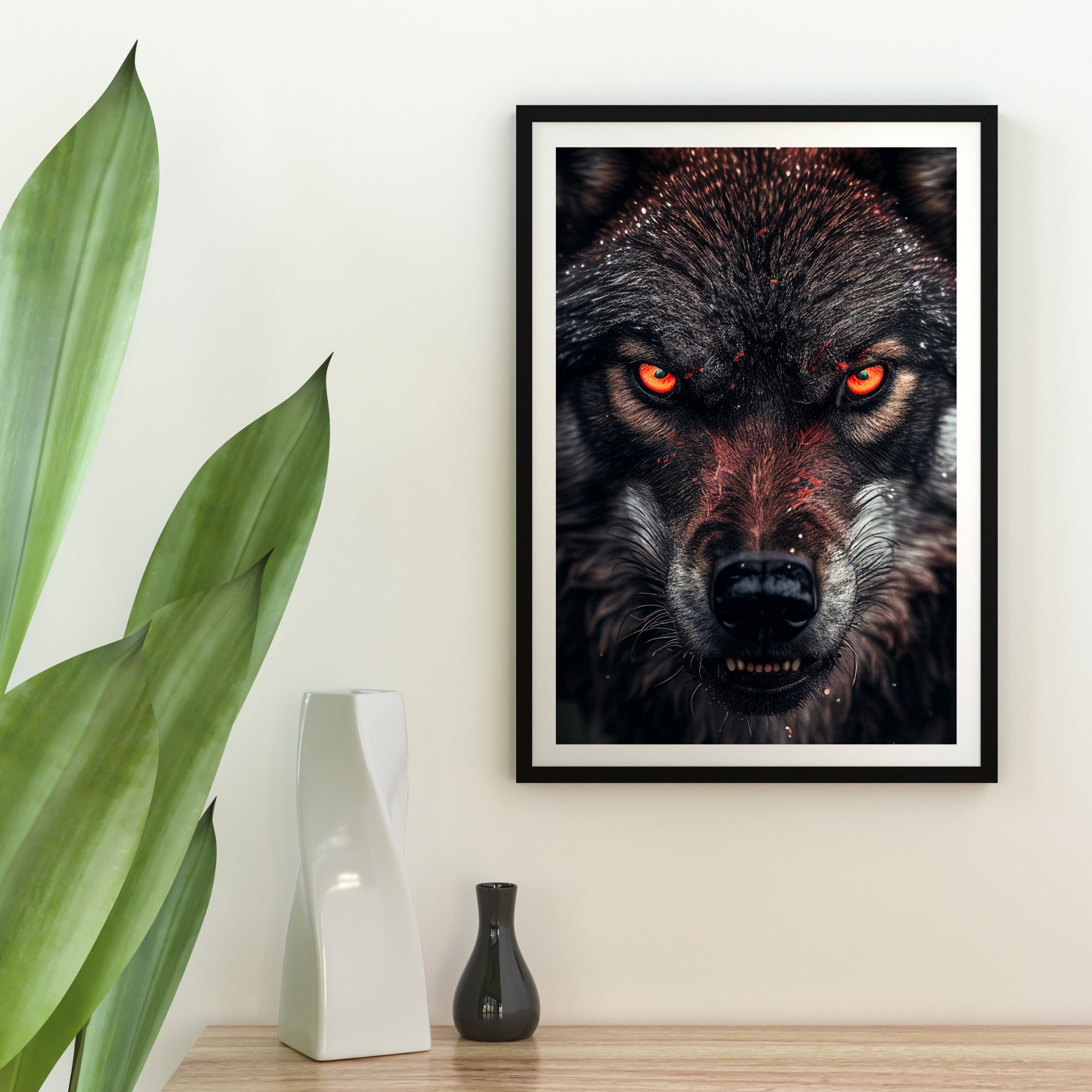 Black Wolf Wall Art Black Wolf Printable Art Animal Wall Art Alpha Wolf ...