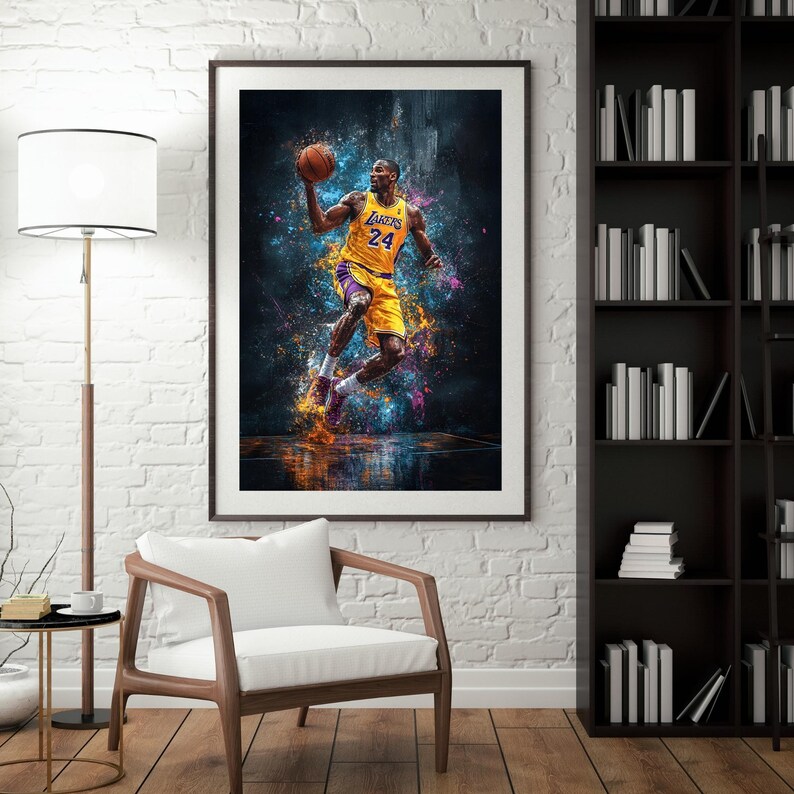 Kobe Bryant Lakers Graffiti Art Print: Basketball Wall Decor (digital ...