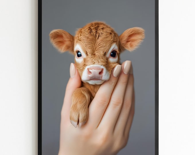 Baby Cow in the Palm of Your Hand (digital Print) - Etsy Canada