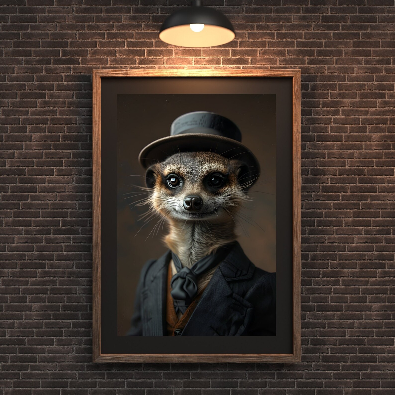 MEERKAT Portrait Art Print Animal Dressed as a Person Meerkat Wearing ...