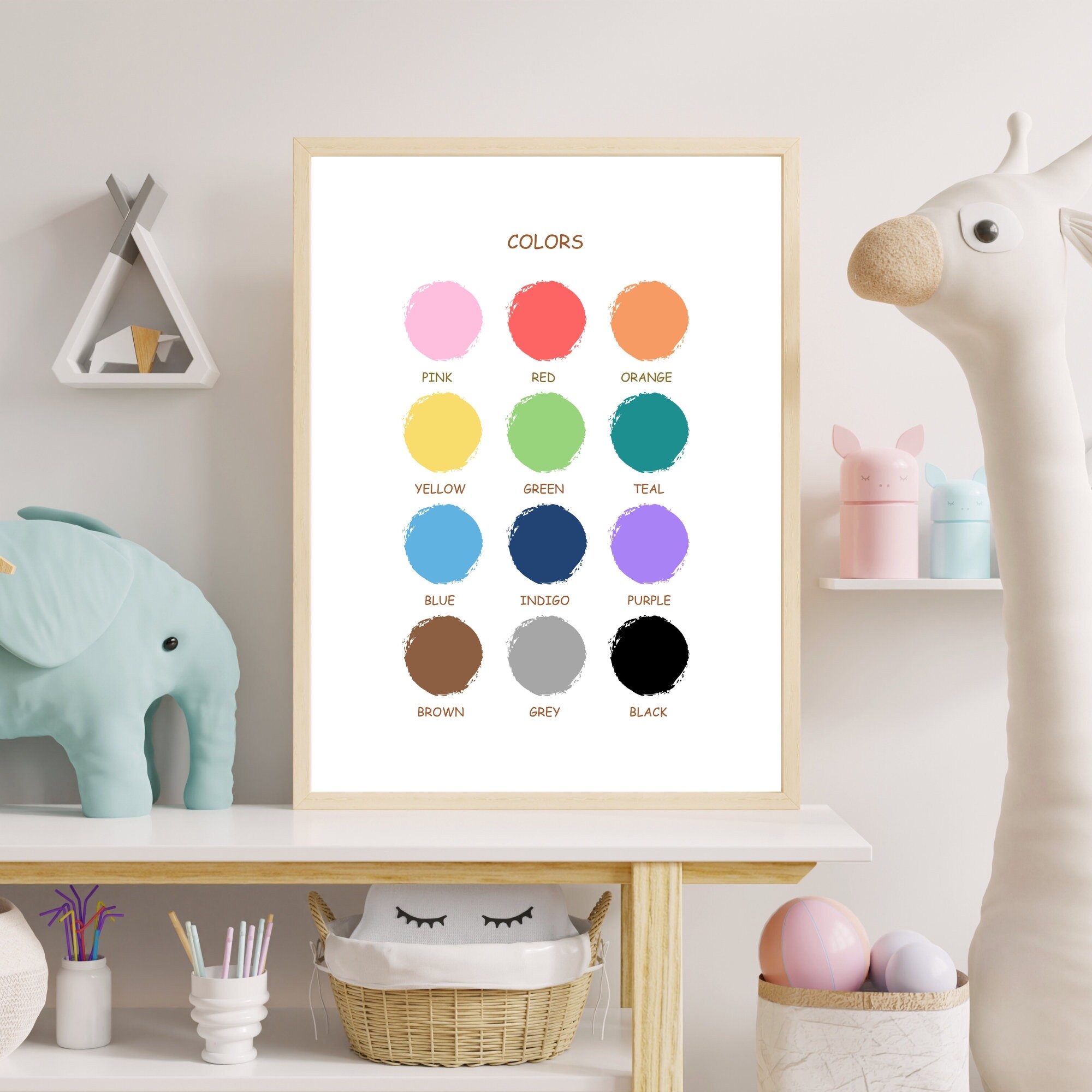 Educational Colors Poster, Printable Colors Wall Art, Colours Classroom ...