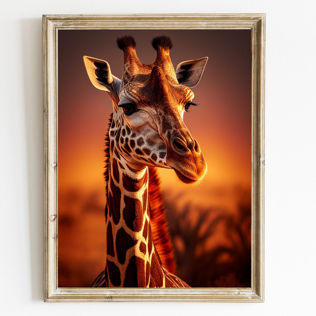 Giraffe Wall Art Printable | Nursery Animal Wall Art | Animal Wall ...