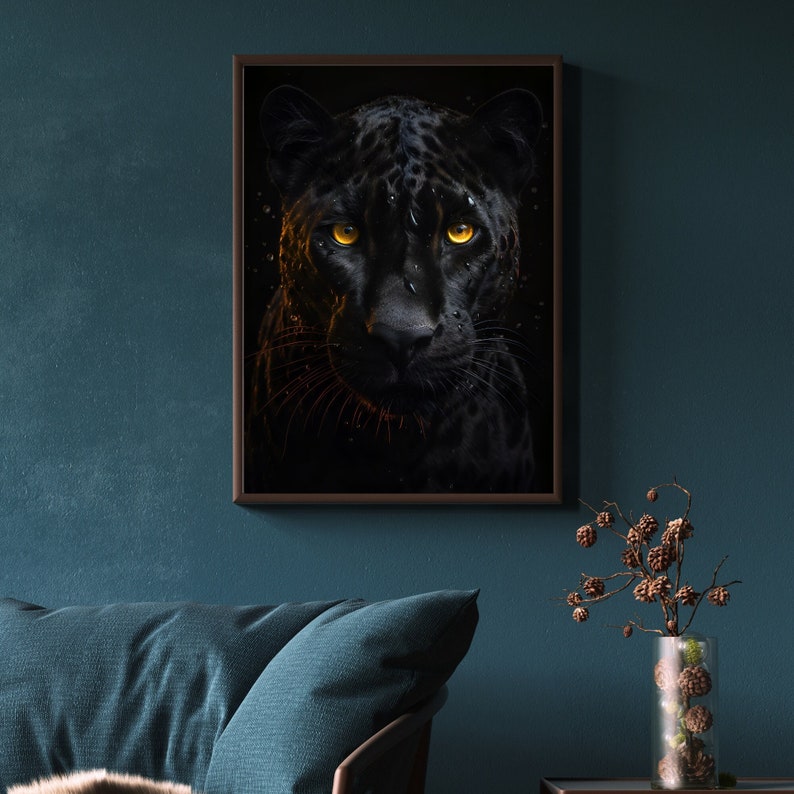 Black Panther Wall Art Black Panther Print Panther Printed - Etsy