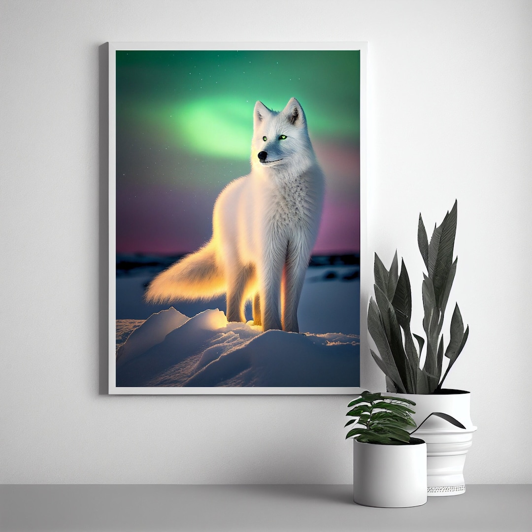 Arctic Fox Wall Art Printable Wall Art Fox Fox Arctic Décor Big Cat ...