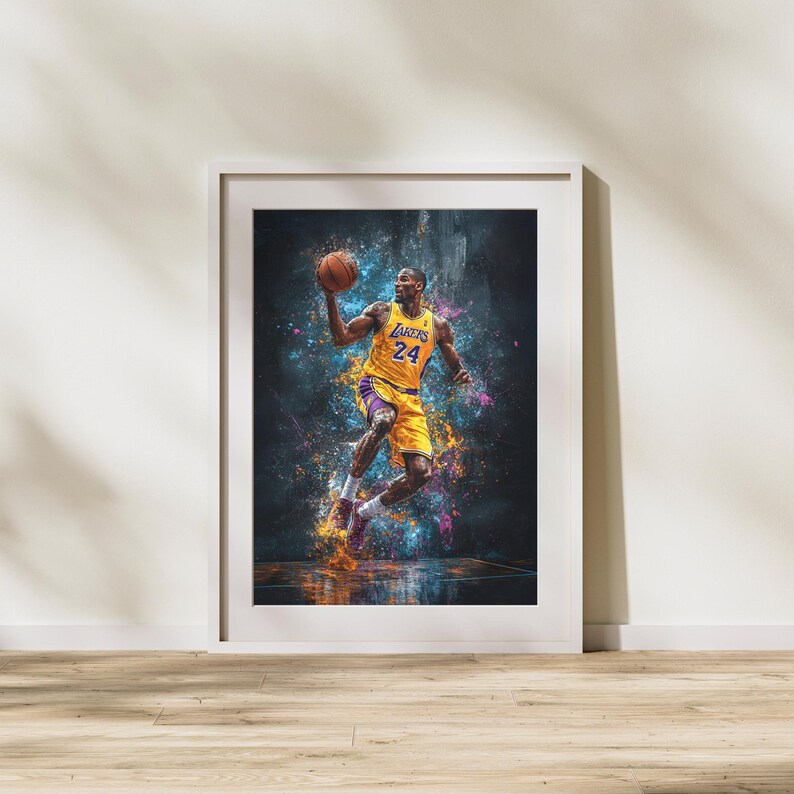 Kobe Bryant Lakers Graffiti Art Print: Basketball Wall Decor (digital ...