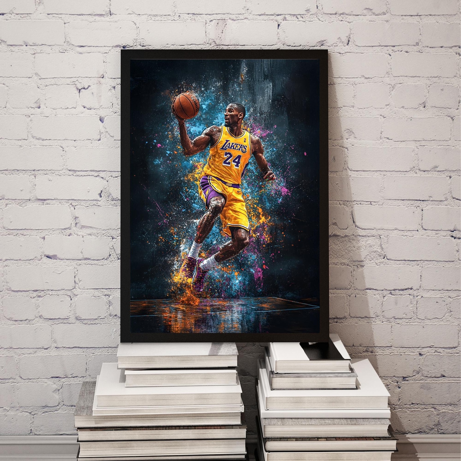Kobe Bryant Lakers Graffiti Art Print: Basketball Wall Decor (digital ...