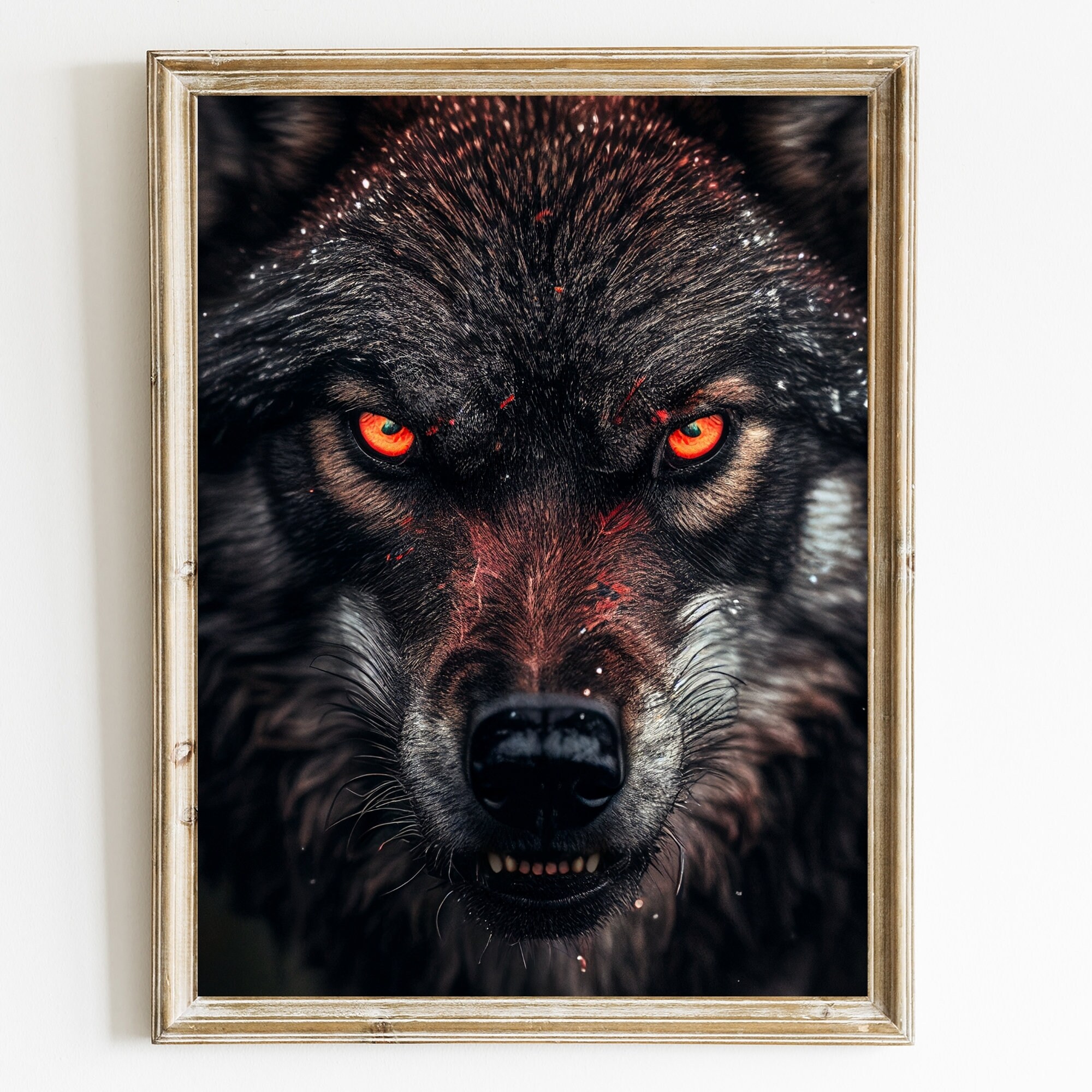 Black Wolf Wall Art Black Wolf Printable Art Animal Wall Art Alpha Wolf ...