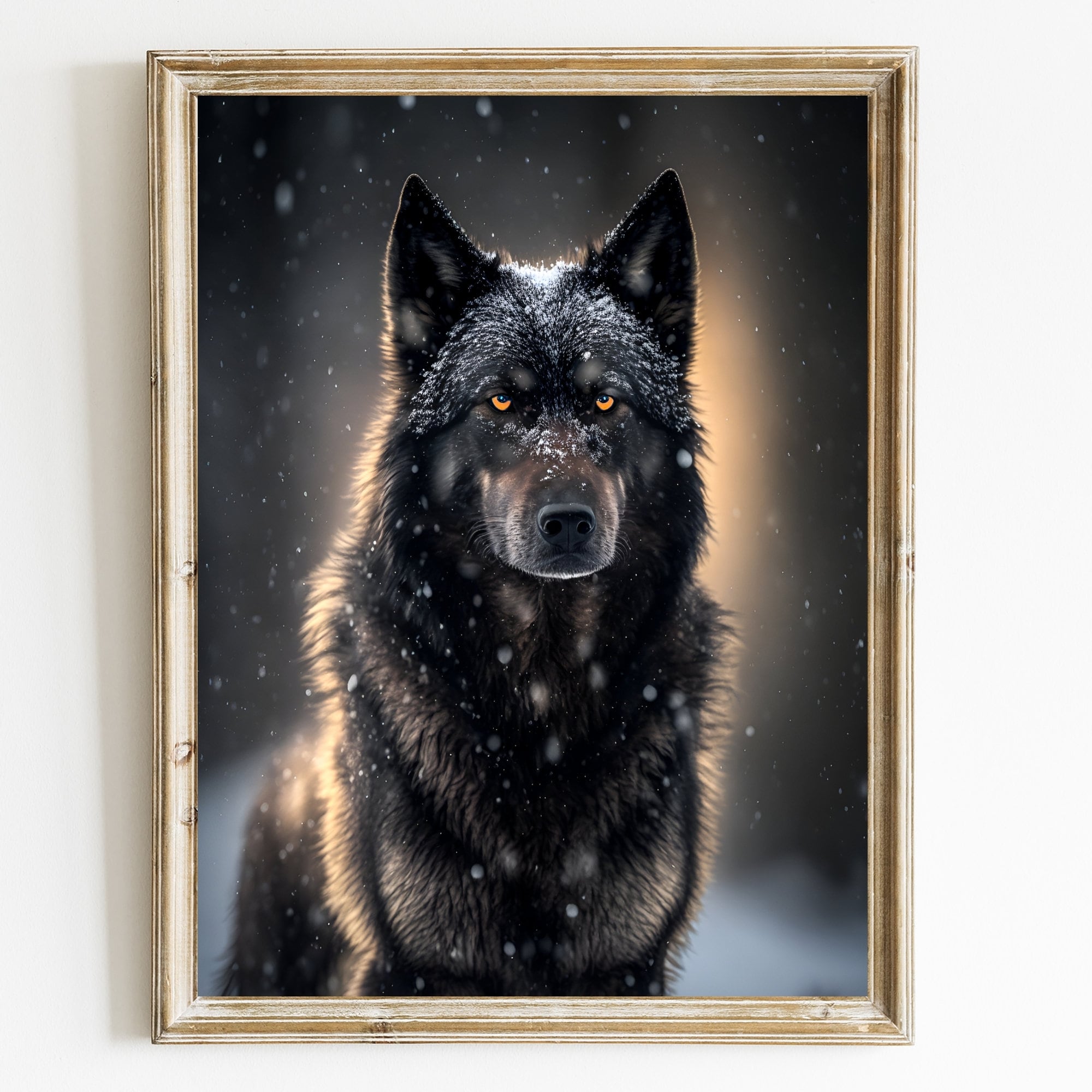 Black Wolf Wall Art Black Wolf Printable Art Animal Wall Art Alpha Wolf ...