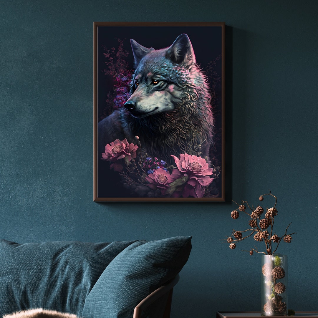 Black Wolf Wall Art Black Wolf Printable Art Animal Wall - Etsy