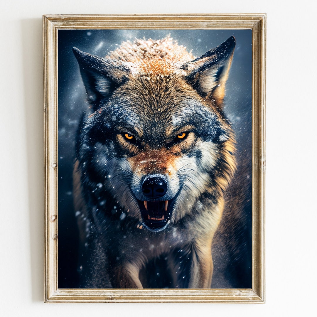 Wolf Wall Art Décor | Wolves Digital Print | Animal Wall Art | Big Cat ...