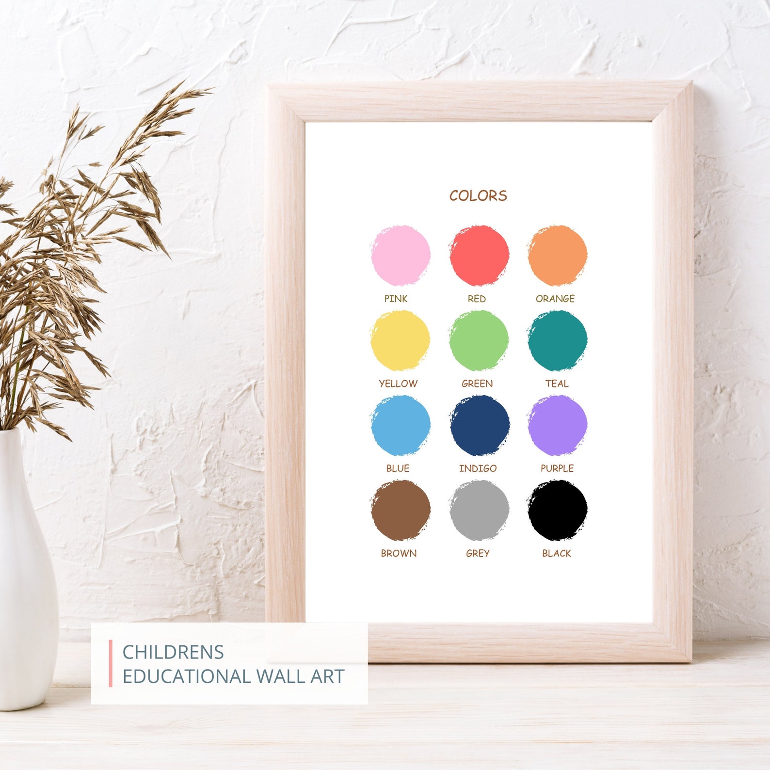 Educational Colors Poster, Printable Colors Wall Art, Colours Classroom ...