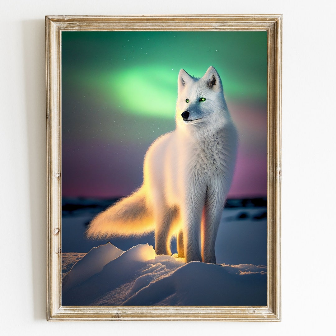 Arctic Fox Wall Art | Printable Wall Art Fox| Fox Arctic Décor | Big ...