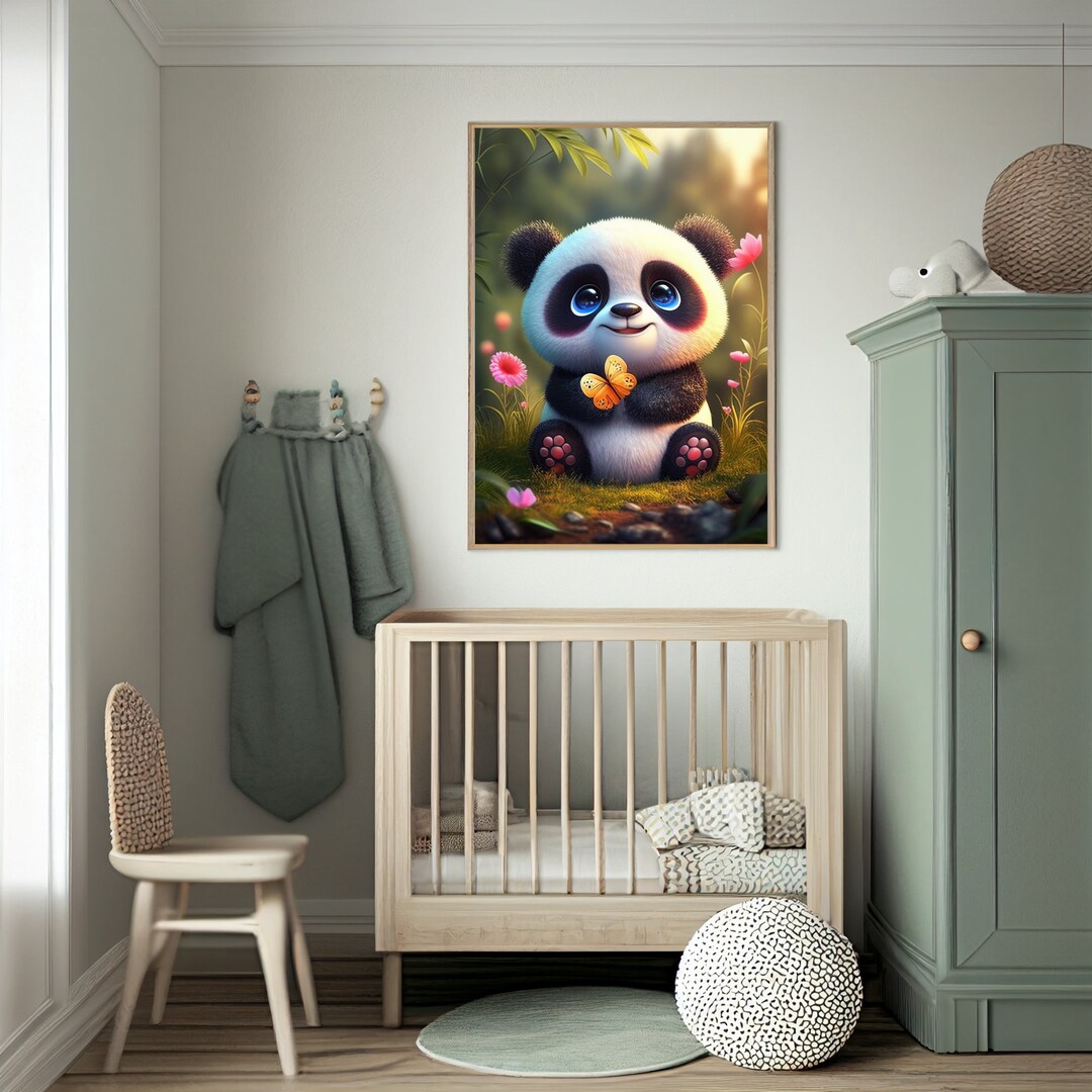 Nursery Wall Art Panda Print Panda for Kids Room Art Girl Panda Nursery ...