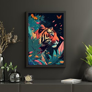Boho Tiger Wall Art, Boho Tiger Wall Prints, Animal Prints, Animal Wall ...
