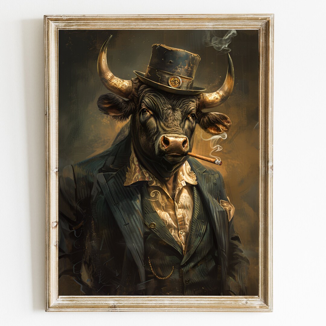 Gentleman Bull Vintage Portrait, Bull Wearing Clothes , Renaissance ...