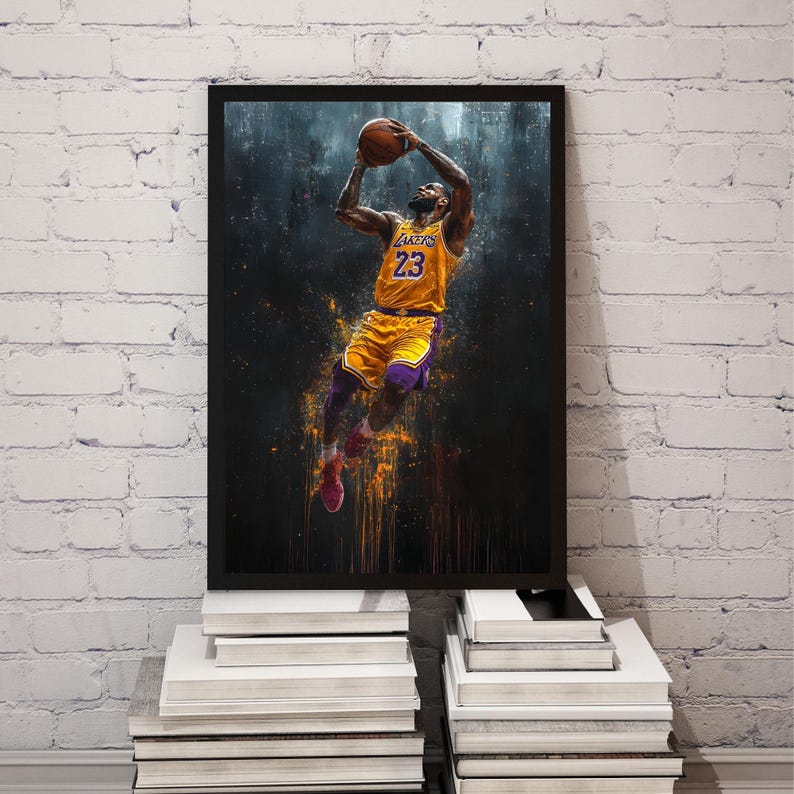 Lebron James Lakers Graffiti Art Print: Modern Sneaker Wall Decor ...