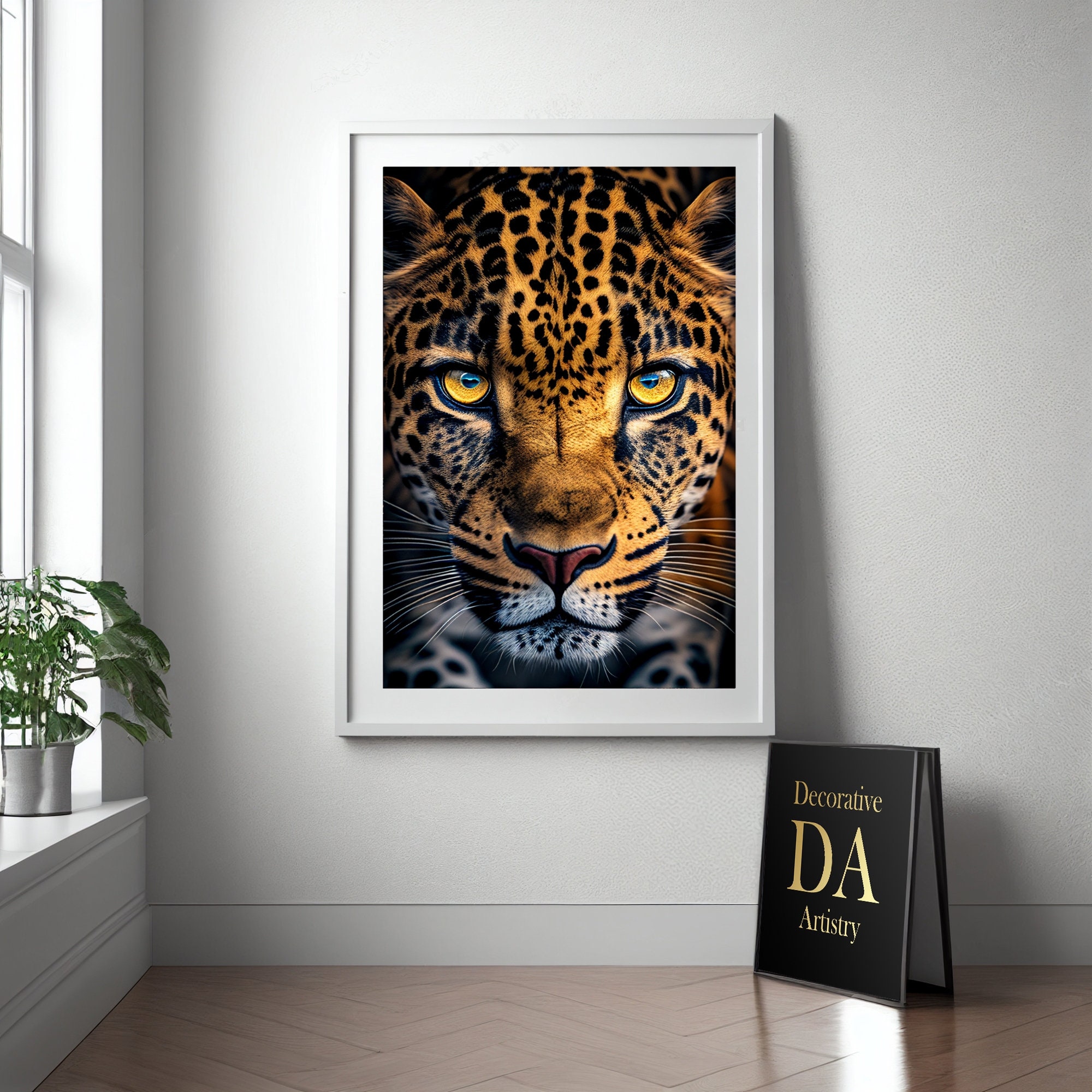 Jaguar Wall Art Print Big Cat Portrait Printable Jaguar Home Decor ...
