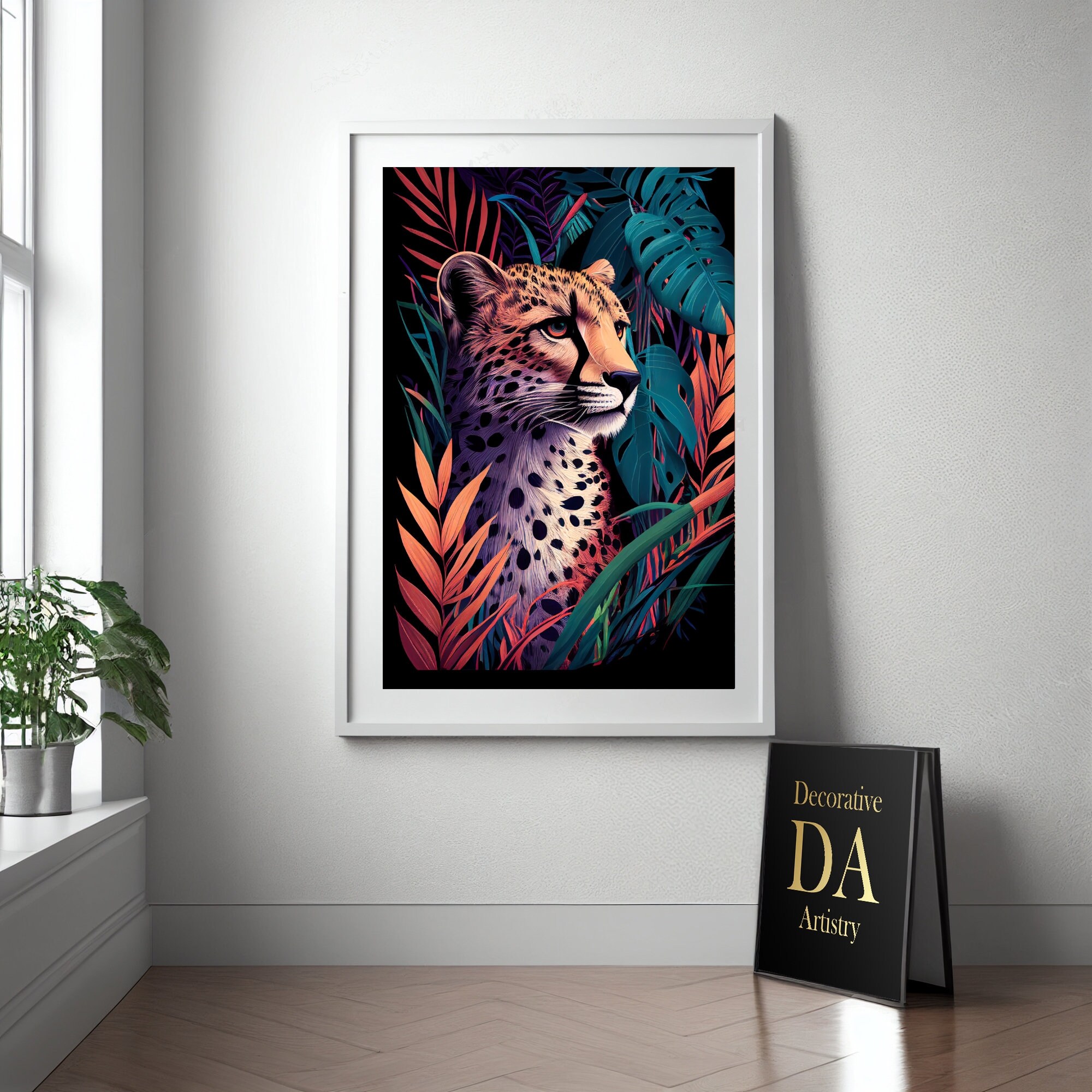Boho Tiger Wall Art Tropical Jungle Art Print Big Cat Wall - Etsy