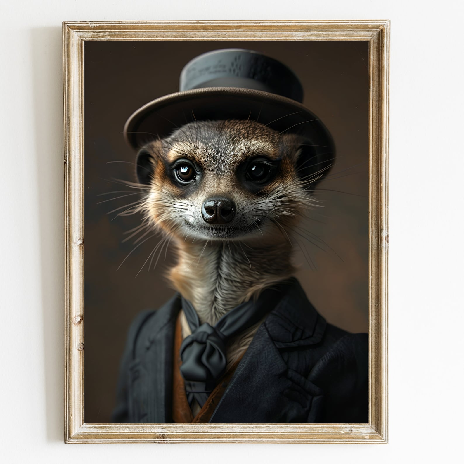 MEERKAT Portrait Art Print Animal Dressed as a Person Meerkat Wearing ...