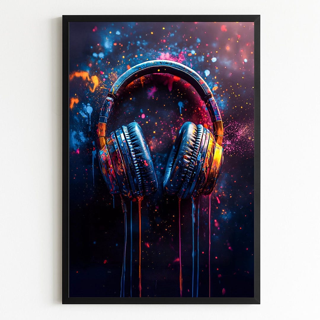 Instant Download – Headphones Graffiti Wall Art – Urban Music Digital ...