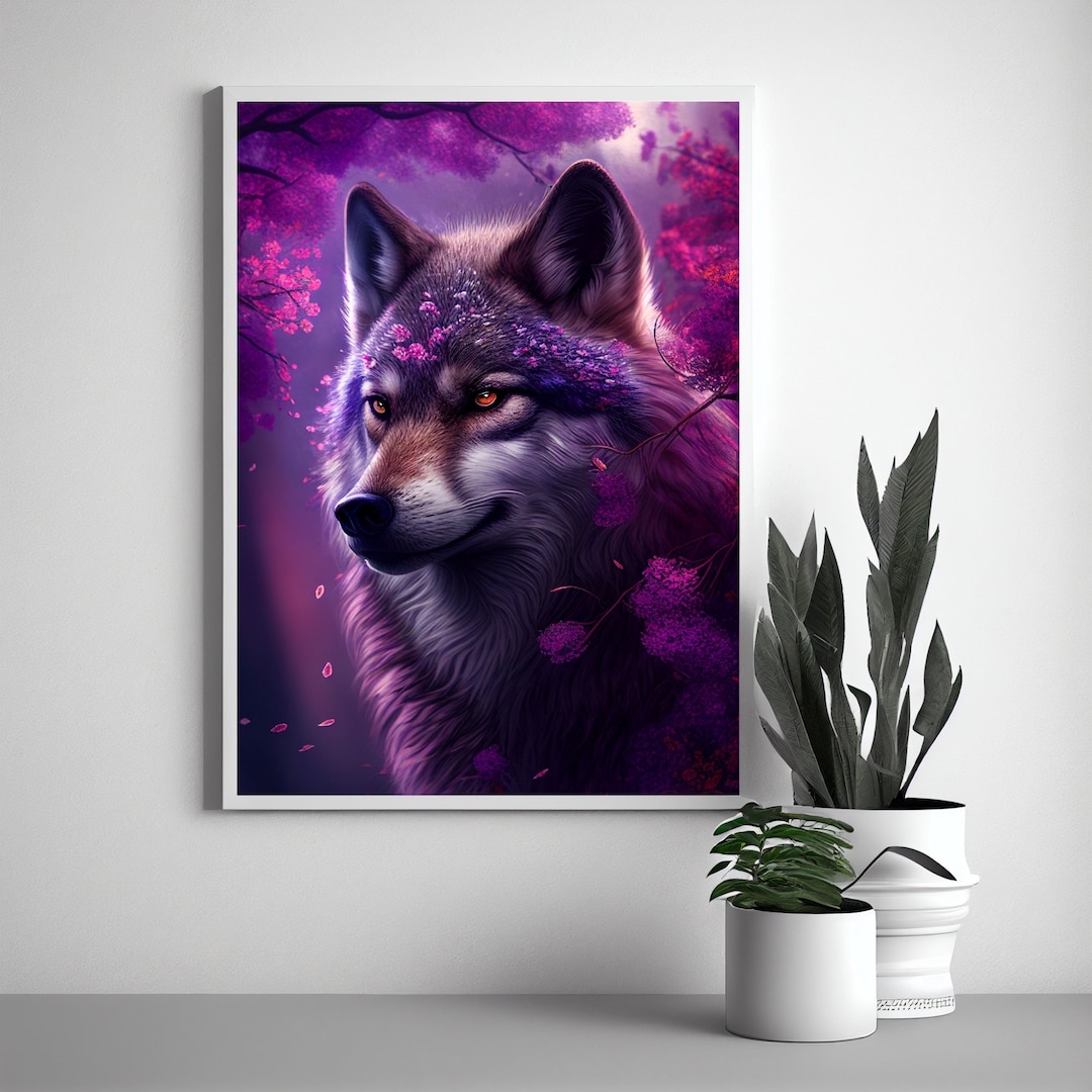 WOLF Wall Art Print Wolf Poster Animals Home Decor Wolf Painting Wolf ...