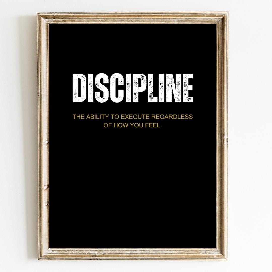 Discipline Motivational Wall Art Poster | Motivational Quotes ...