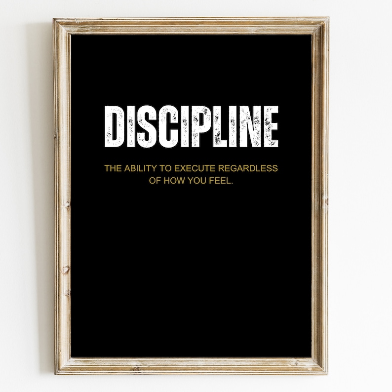 Discipline Motivational Wall Art Poster | Motivational Quotes ...