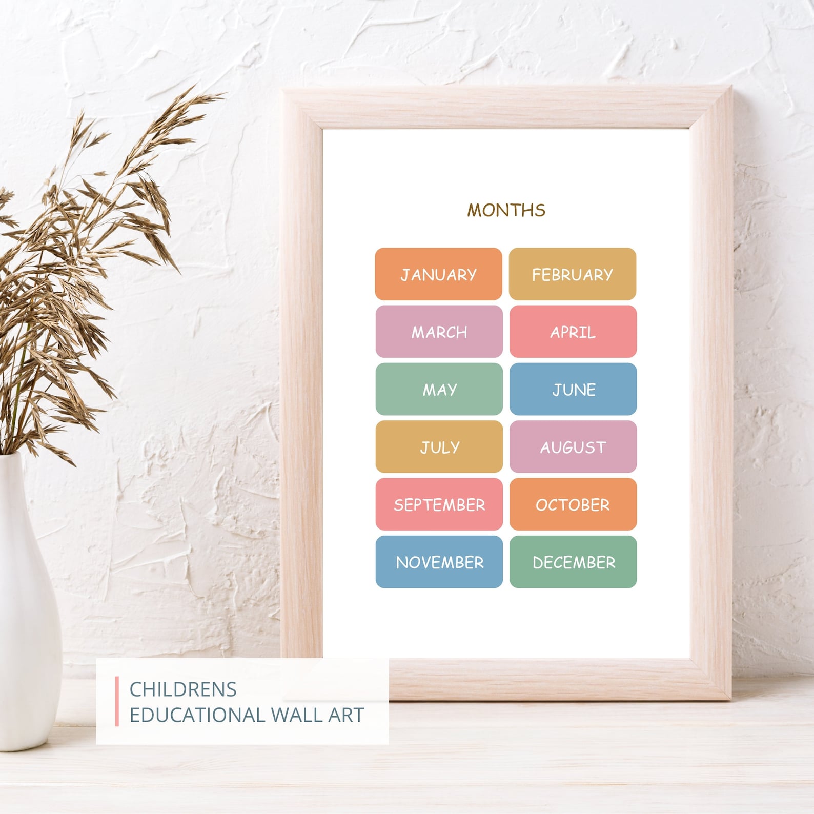 Months of the Year Print, Educational Print, Nursery Print, Childrens ...