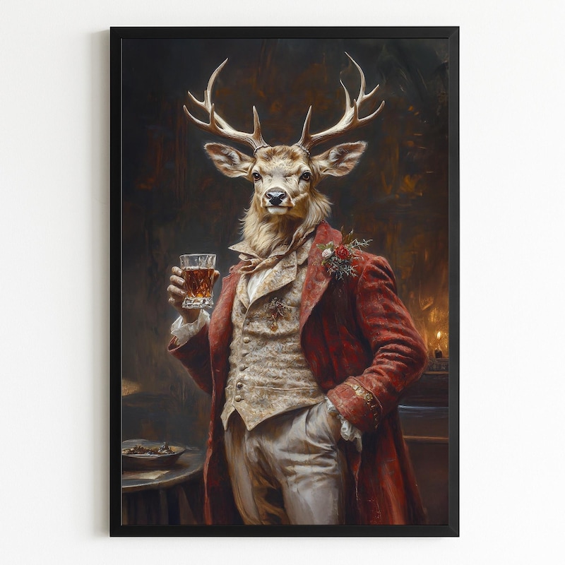 Victorian Stag Art Print - Etsy