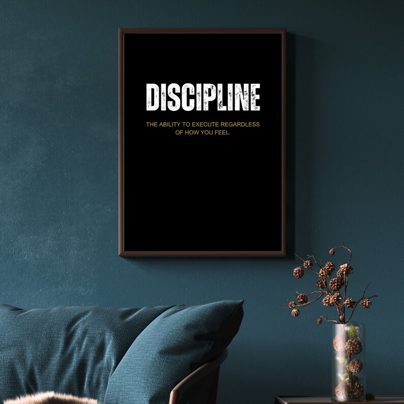 Discipline Motivational Wall Art Poster | Motivational Quotes ...