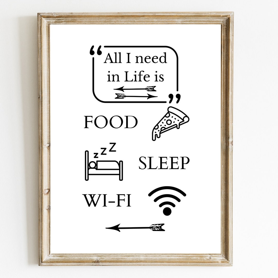 Wifi Funny Quotes for Home, Teen Girl Bedroom Print, Teen Girl Wall ...