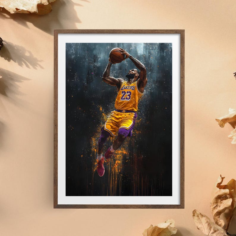Lebron James Lakers Graffiti Art Print: Modern Sneaker Wall Decor ...