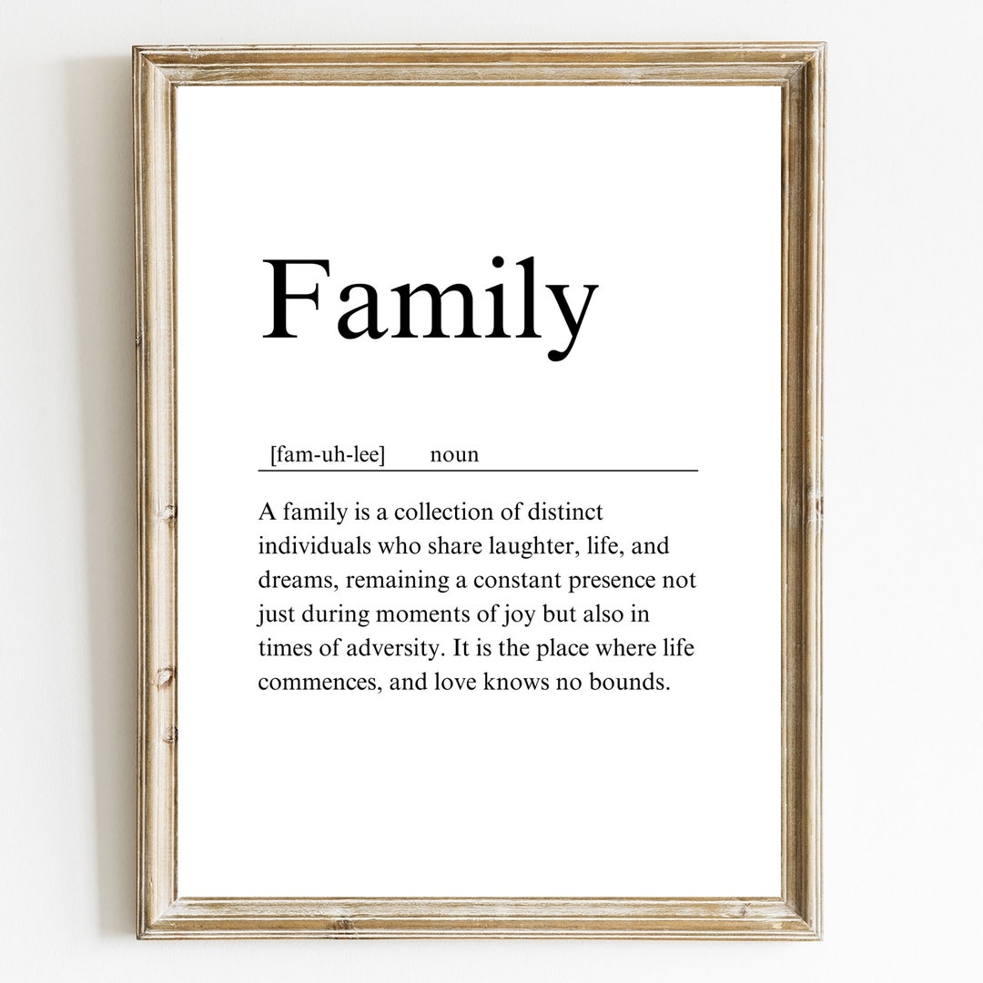 Family Definition Print, Definition Wall Art, Dictionary Printable ...