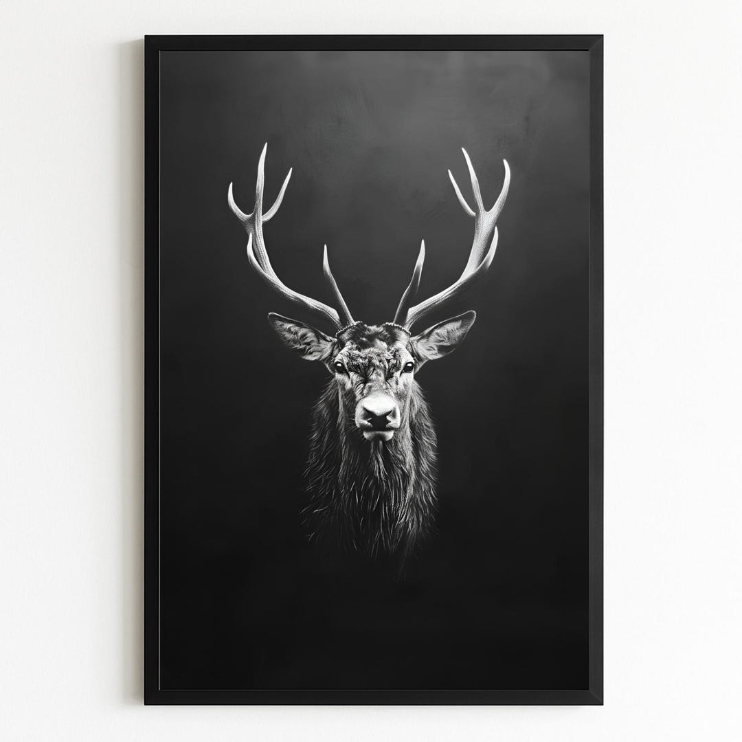 Instant Download – Vintage Stag Wall Art Print – Chalkboard Style Stag ...