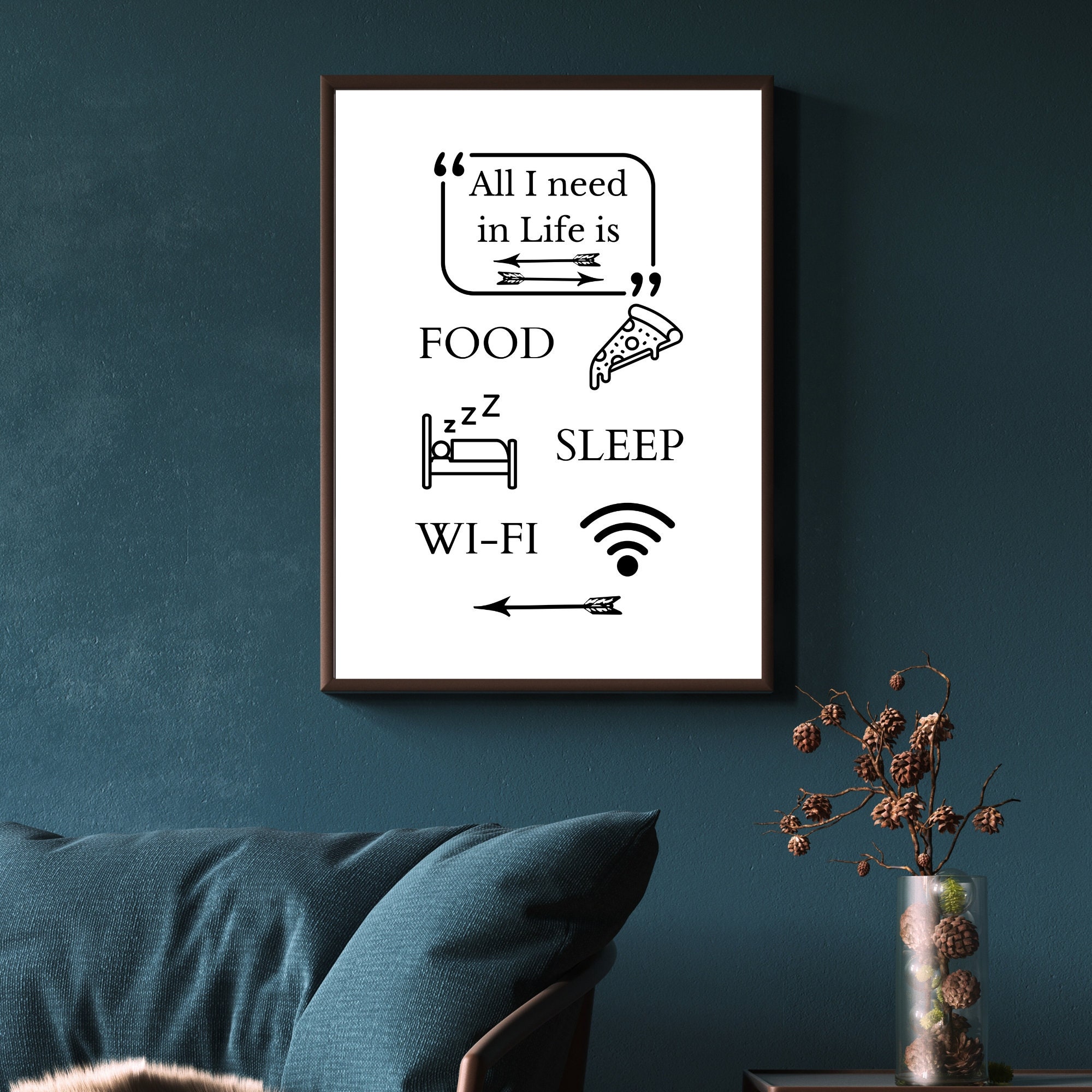 Wifi Funny Quotes for Home, Teen Girl Bedroom Print, Teen Girl Wall ...