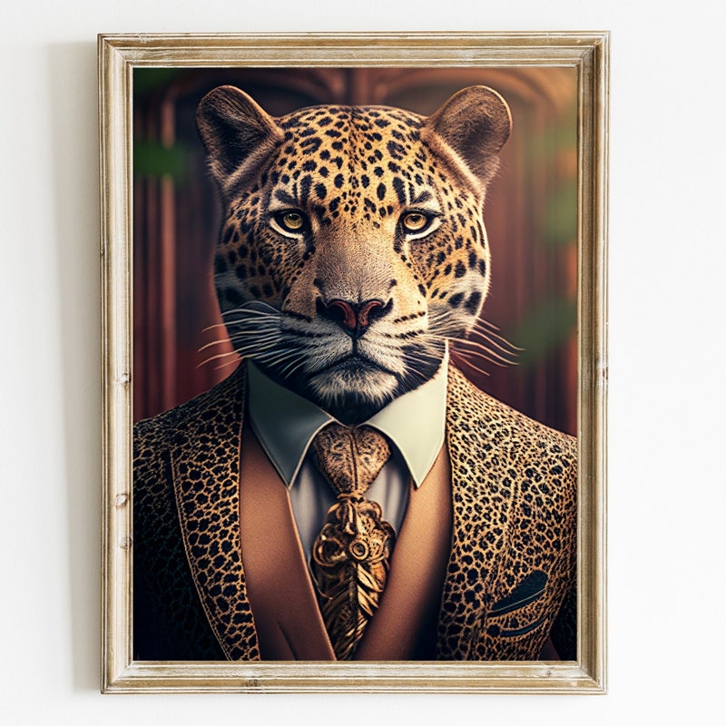 Black Jaguar in Suit - Etsy