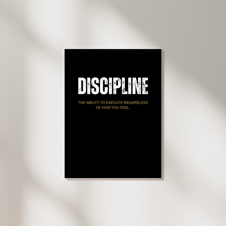 Discipline Motivational Wall Art Poster | Motivational Quotes ...