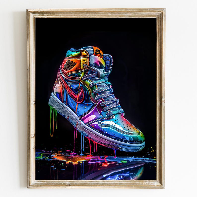 Nike Air Jordan Graffiti Wall Art, Air Jordan Print, Jordan 1 Graffiti ...