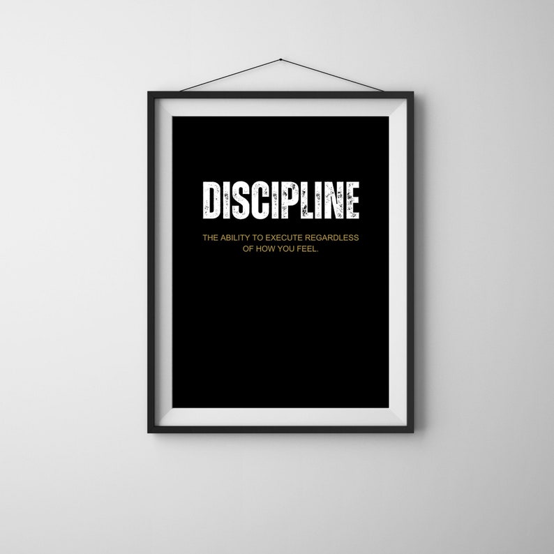 Discipline Motivational Wall Art Poster | Motivational Quotes ...