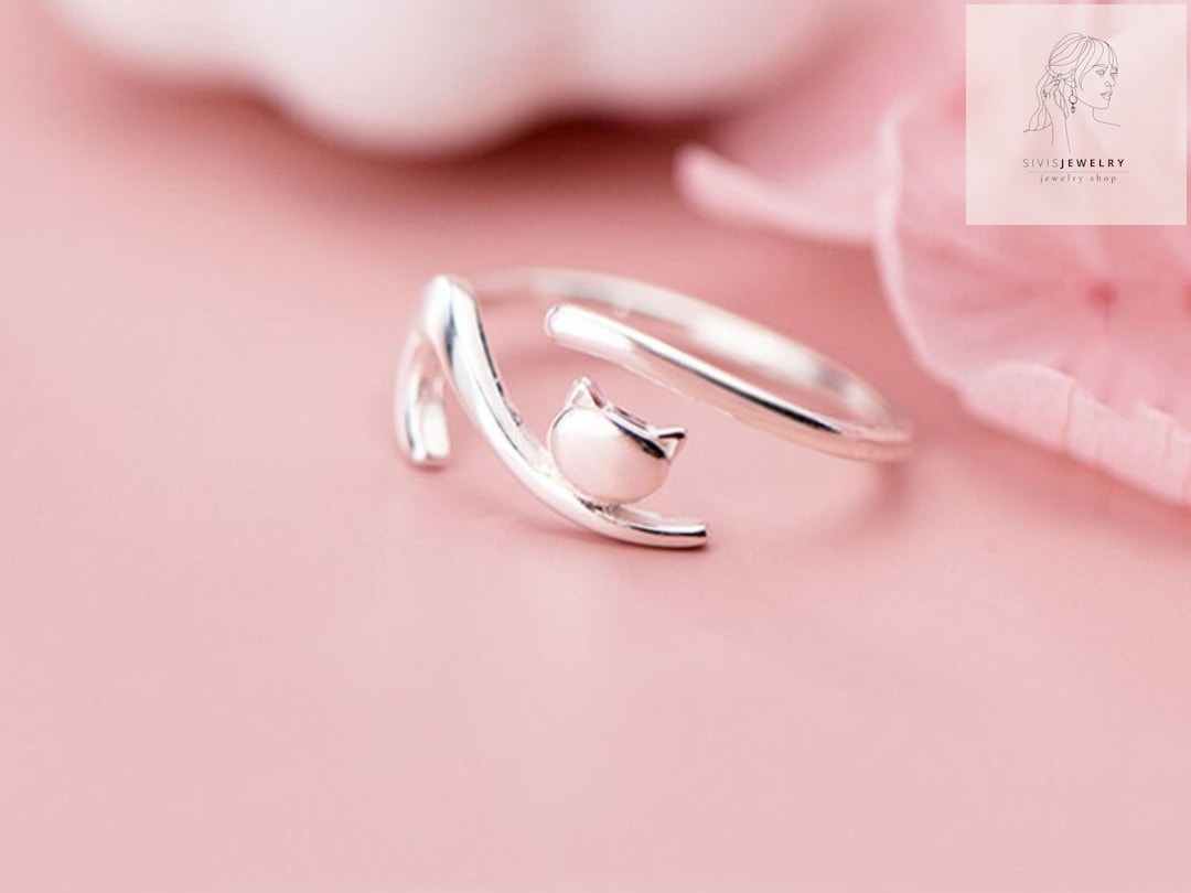 Cat Ring Cute Cat Ring, Minimalist Cat Ring, Cat Decor, Animal Ring ...