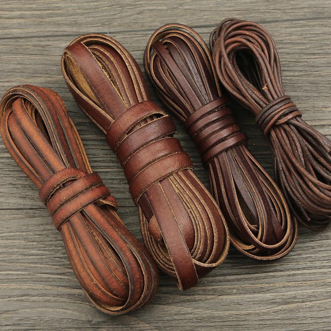 2 Meters High Quality Genuine Leather Cord 1.5-10mm Round/flat Strand ...