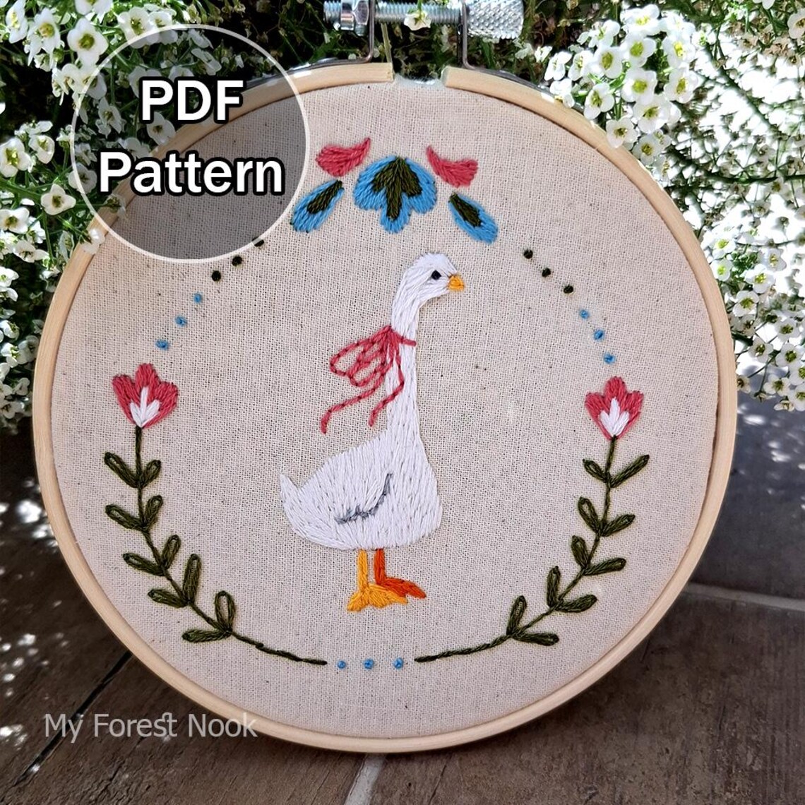 Hello Goose - Embroidery PDF Pattern - Digital Download - Hoop ...