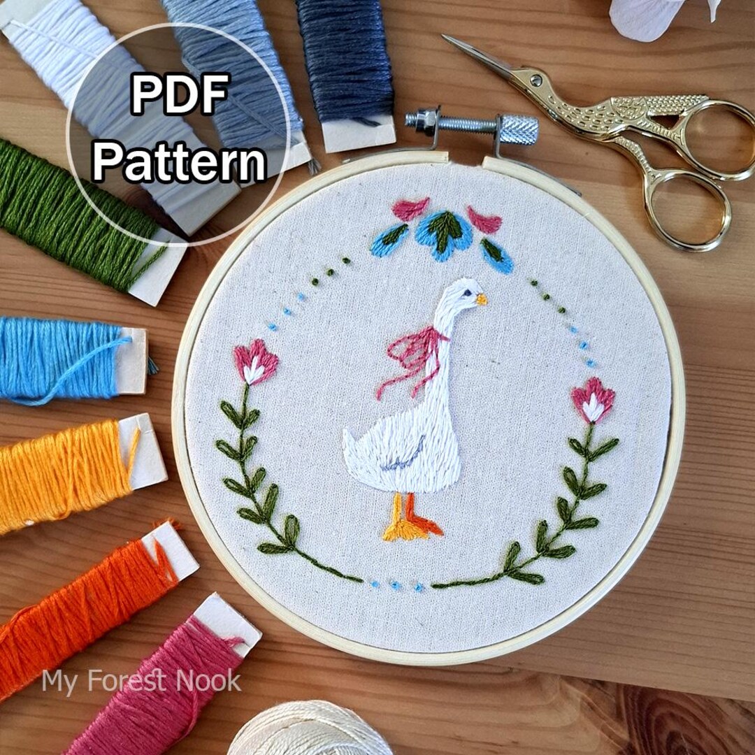 Hello Goose - Embroidery PDF Pattern - Digital Download - Hoop ...