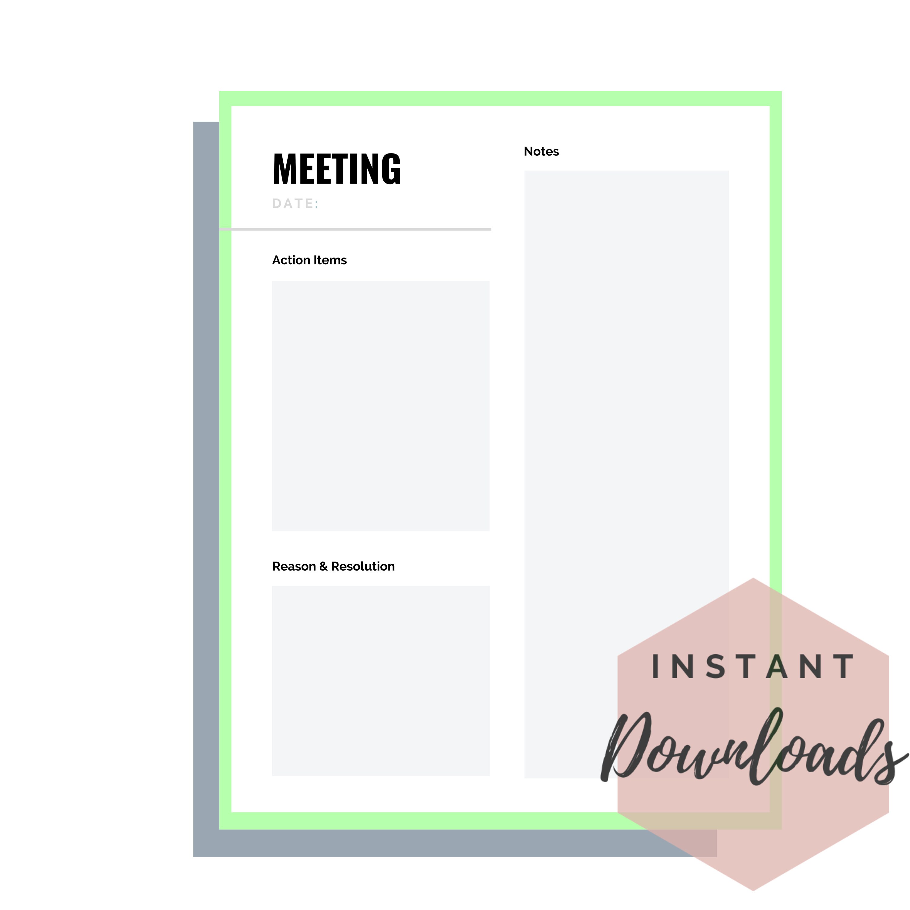 Meeting Agenda | Printable | 4 Colors Included - Etsy