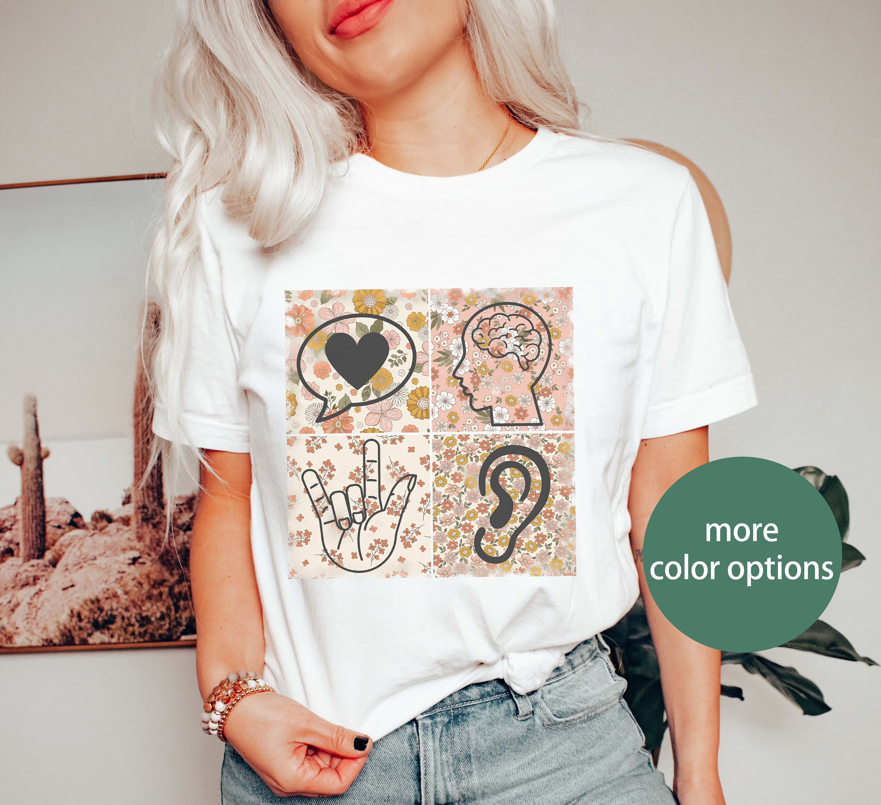 Speech Language Pathologist, Retro Flower SLP Shirt, Speech Therapy ...