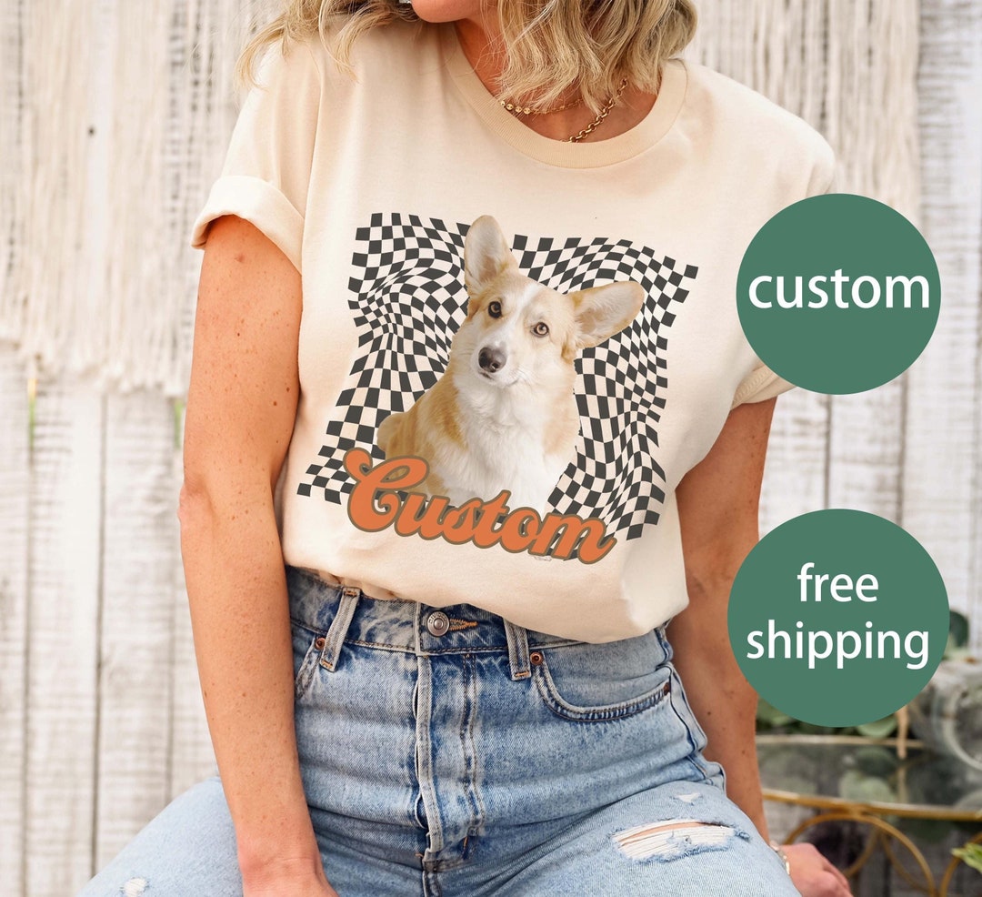 Custom Vintage Pet Shirt, Pet Photo Name Custom Personalized Dog Cat ...