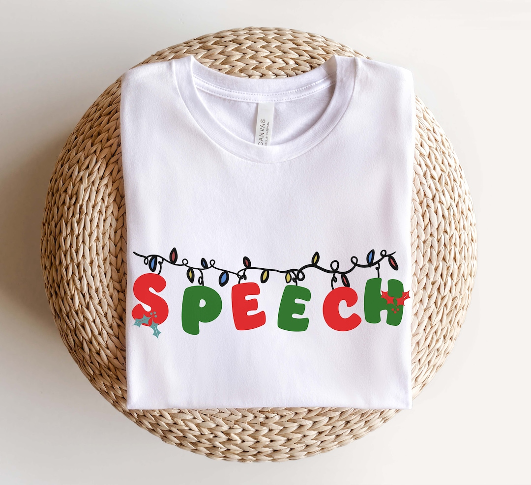 Christmas Speech Therapy Speech Language Pathologist, Xmas SLP Shirt ...